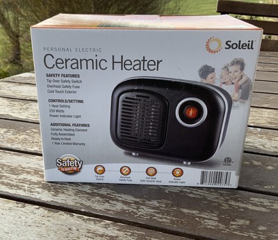 Soleil MH-08B 250 Watt Personal Electric Ceramic Space Desktop Heater ...