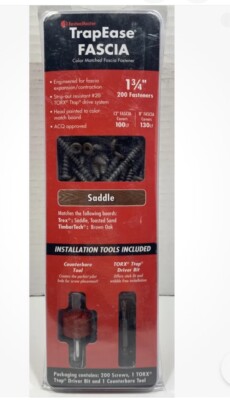 NEW FastenMaster TrapEase Color Matched Fascia Fastener SADDLE 200 pcs ...