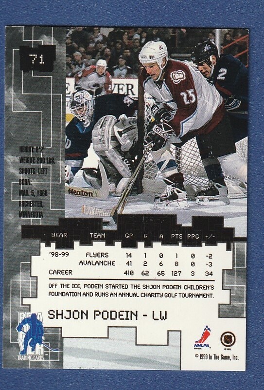 SHJON PODEIN 1999-00 BAP Millennium /25 PROMO All Star Fantasy Silver ...