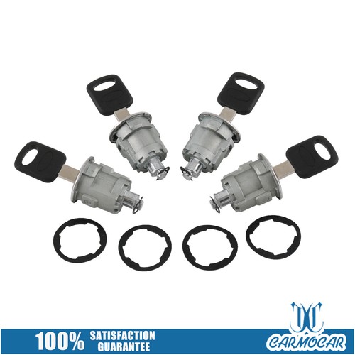 Set 4 Door Key Lock Cylinders W/ 4 Logo Keys For Ford Econoline E ...