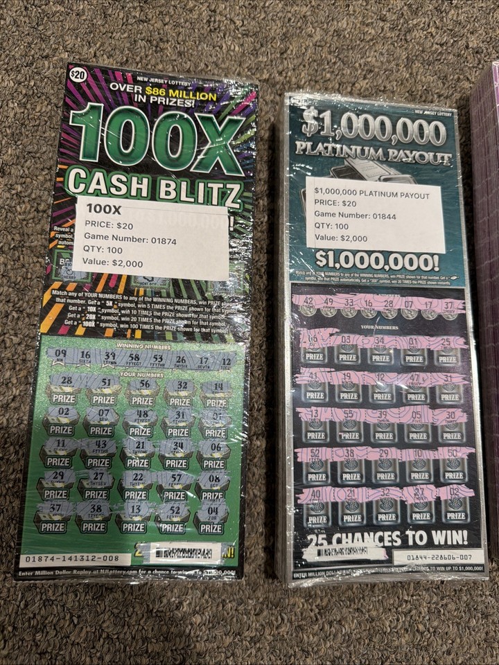 $10,000 Losing NJ Lottery Scratch Off Tickets Non Winning TAX And GOOD ...