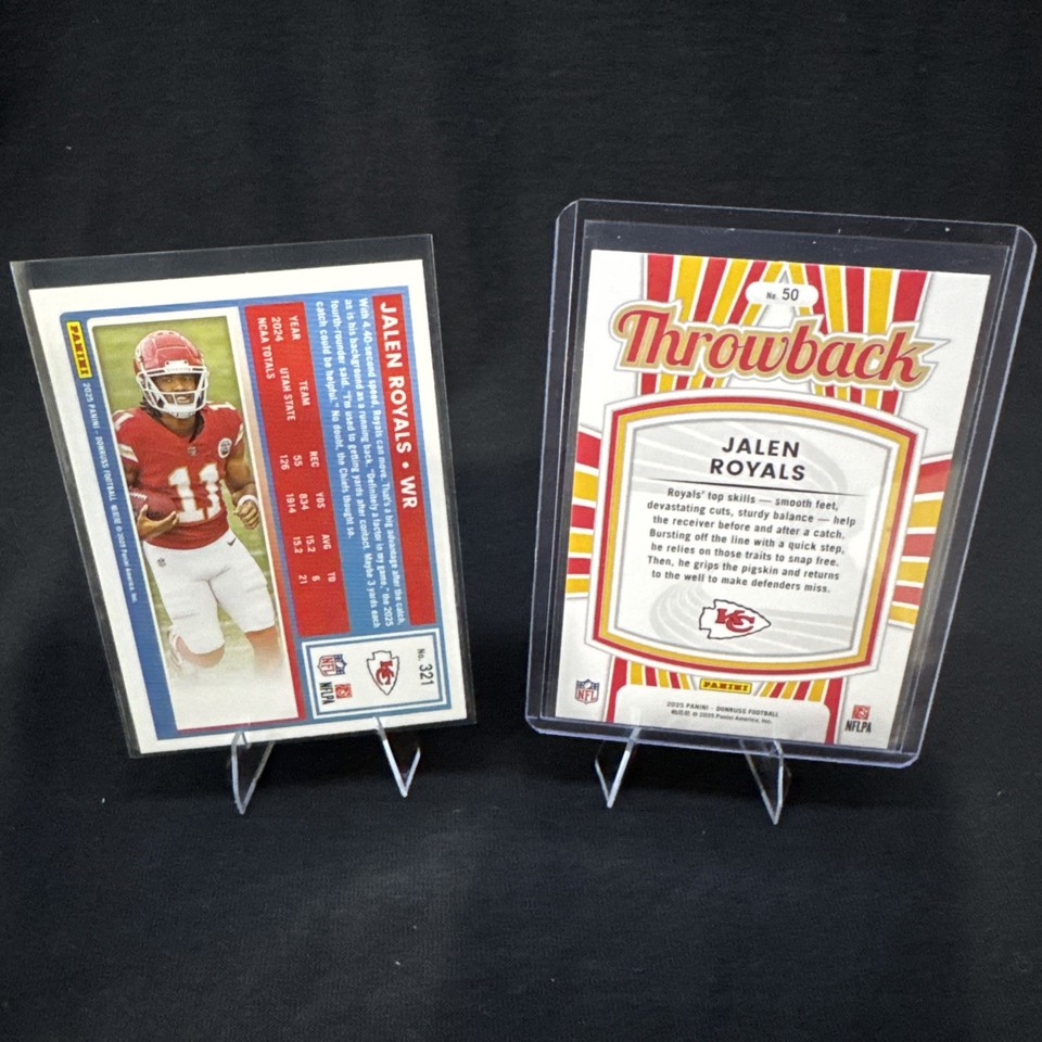 2025 Panini Donruss Jalen Royals Throwback #50 Rated Rookie Kansas City ...