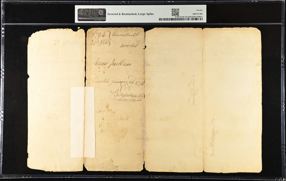 1794 Commonwealth of Pennsylvania Land Grant PMG VF-20 *Thomas Mifflin ...