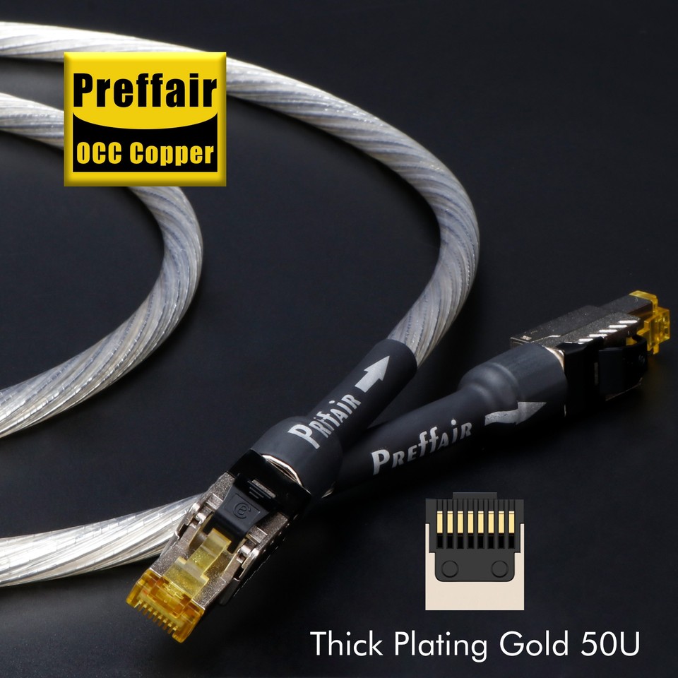 Audiophile HIFI Ethernet Cable Cat8 Speed Lan Cable RJ45 Network Patch ...
