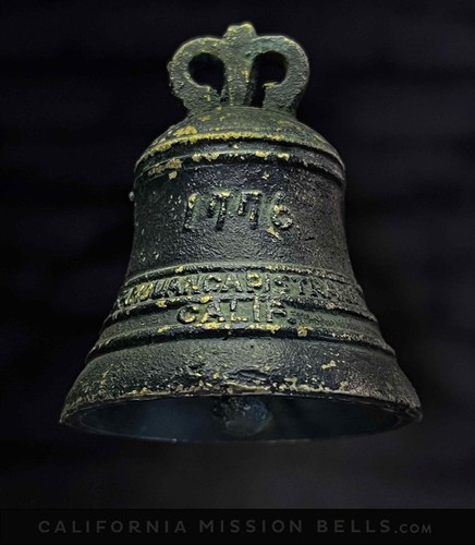 Vtg MISSION SAN JUAN CAPISTRANO SOUVENIR BELL, Brass Spanish Colonial ...