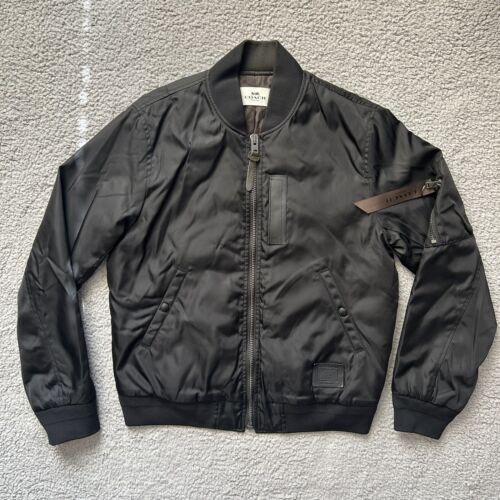 Coach Jacket Adult Medium Black Military Bomber Lined Ma-1 Nylon ...