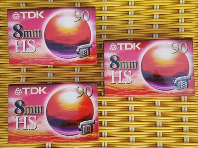 LOTTO 3 VIDEO CASSETTE TDK HS 90 8MM NUOVE SIGILLATA NEW VIRGIN TAPES ...