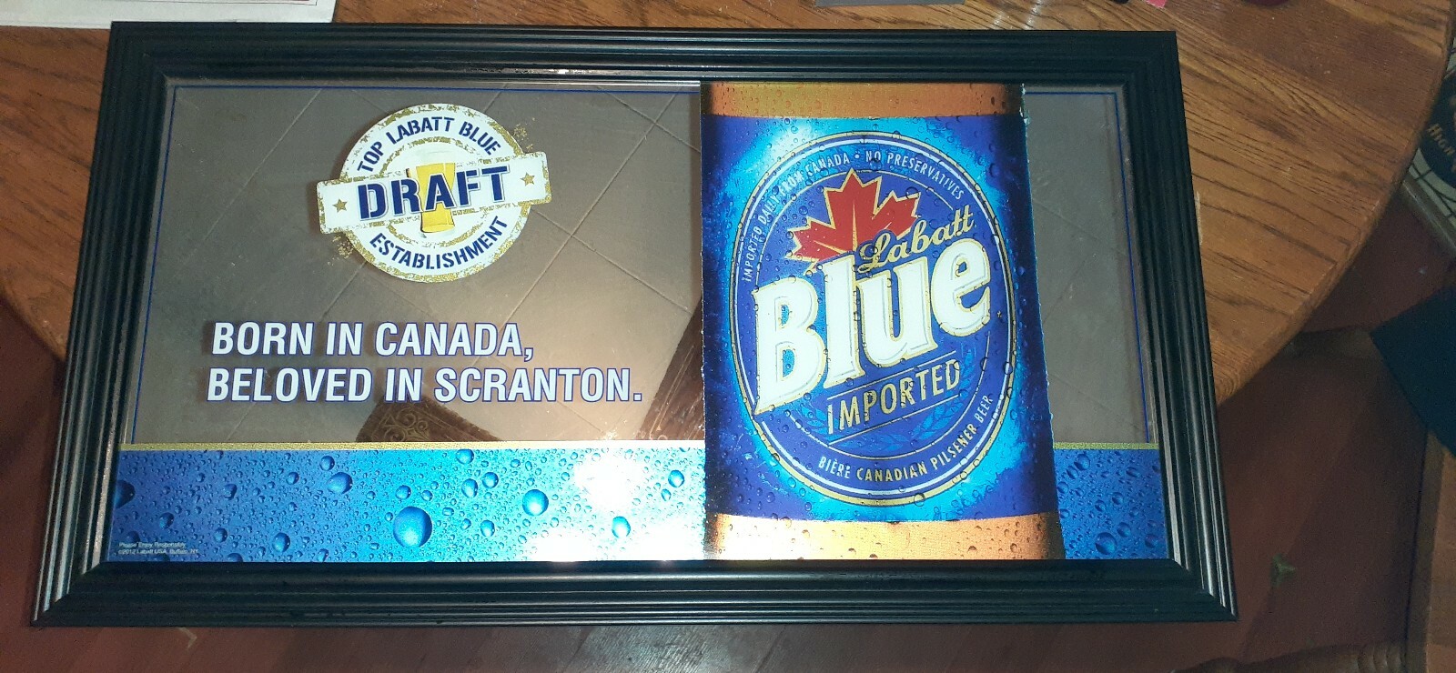2012 Labatt Blue - Blue Light Mirror Canadian Imported Beer Sign Man ...