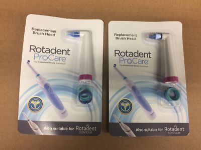 2 ROTADENT CONTOUR - PROCARE BRUSH HEAD LONG ELONGATED POINTY ROTA DENT ...