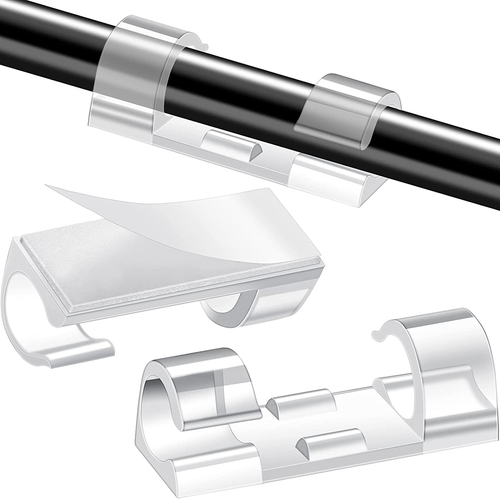 100 Pieces Self-Adhesive Cable Clips Finisher Wire Clamp Sticky Clear ...