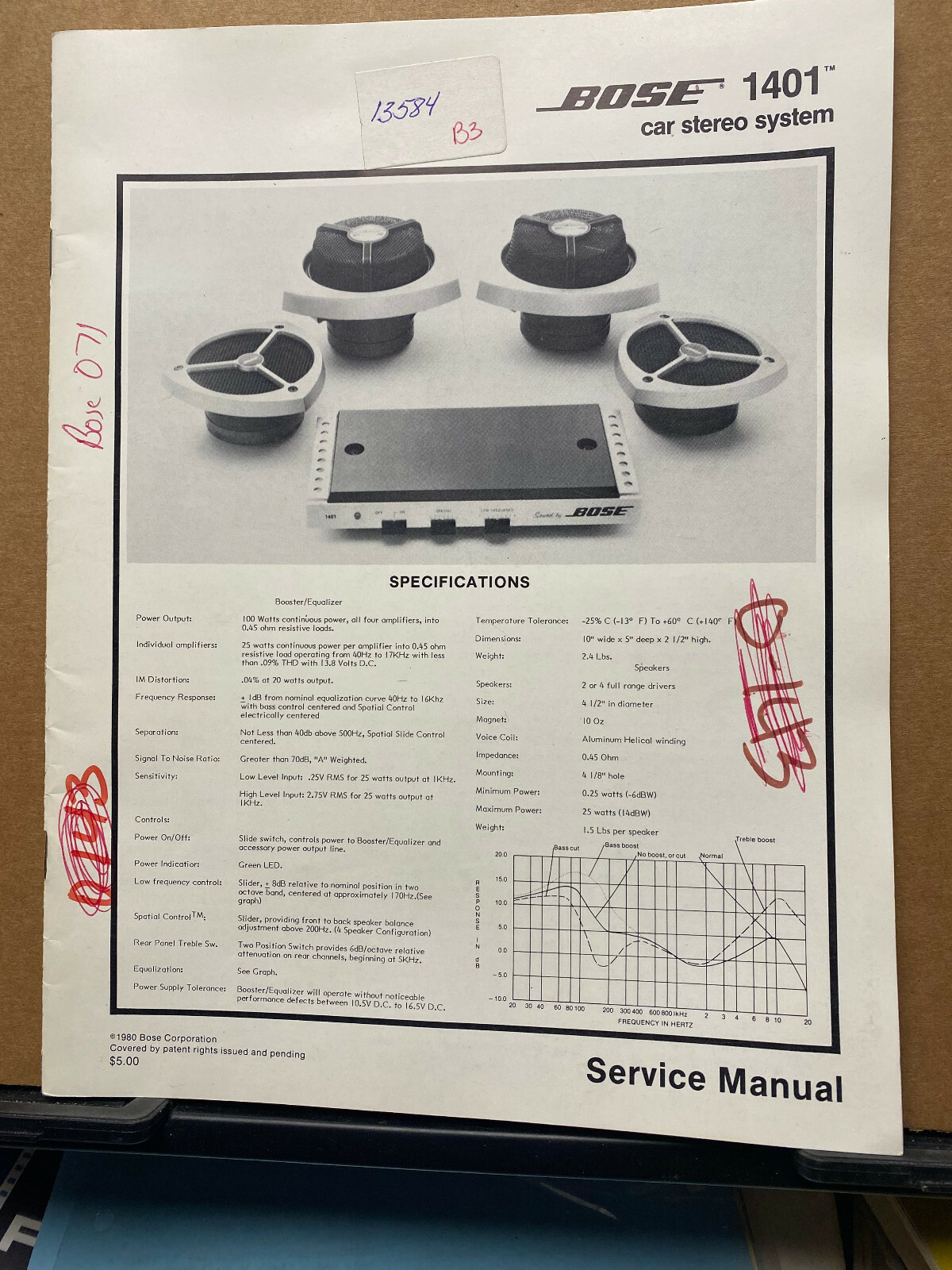Service Manual for the Bose 1401 Car Stereo System ~ Repair | eBay