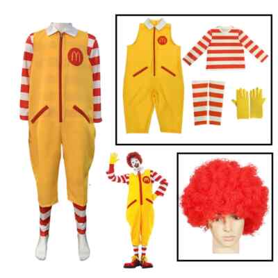McDonald Cosplay Costume Ronald Party Adult Funny Fancy Dress Halloween ...