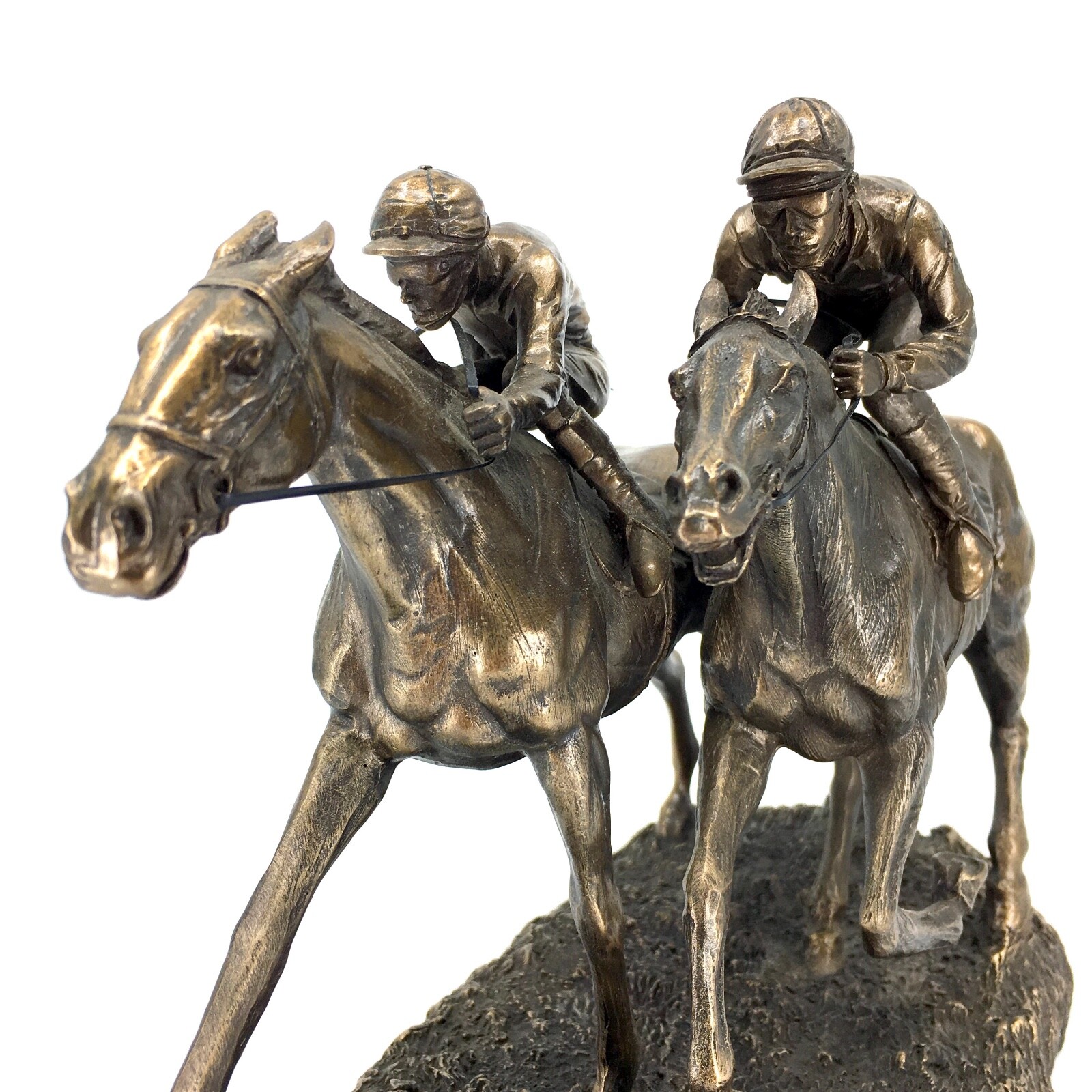 Two Jockeys Horse Racing Statue | eBay