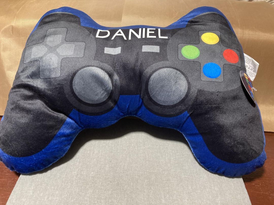 PERSONALISED Gamer Cushion Kids 3D Game Controller Novelty Room Decor ...