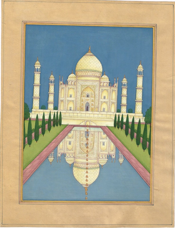 Indiano Art Dipinto Di Taj Mahal Simbolo Di Amore Wonder Di Mondo 21 ...