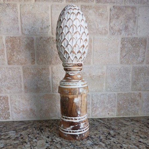 14.5" Tall Rustic Wooden Carved Decorative Finial | eBay