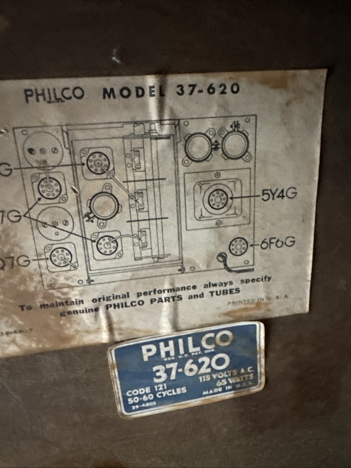 VTG 1936/37 Philco 37-620 Wood Tombstone Radio-SHELL ONLY-No Parts ...