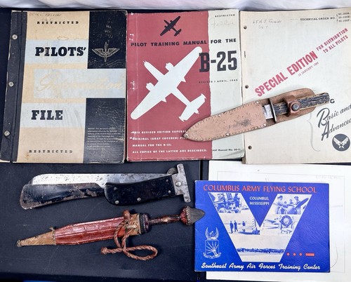WW2 WWII AAF Bomb Squadron Grouping IDed! Survival Kit Bowie Knife Lot ...