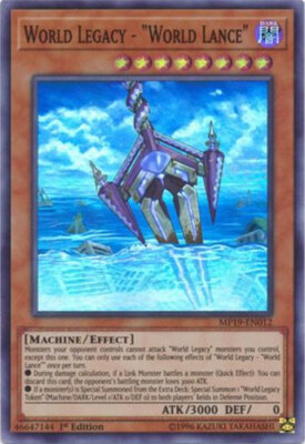 Yu-Gi-Oh Card - MP19-EN012 - WORLD LEGACY - WORLD LANCE (super rare ...