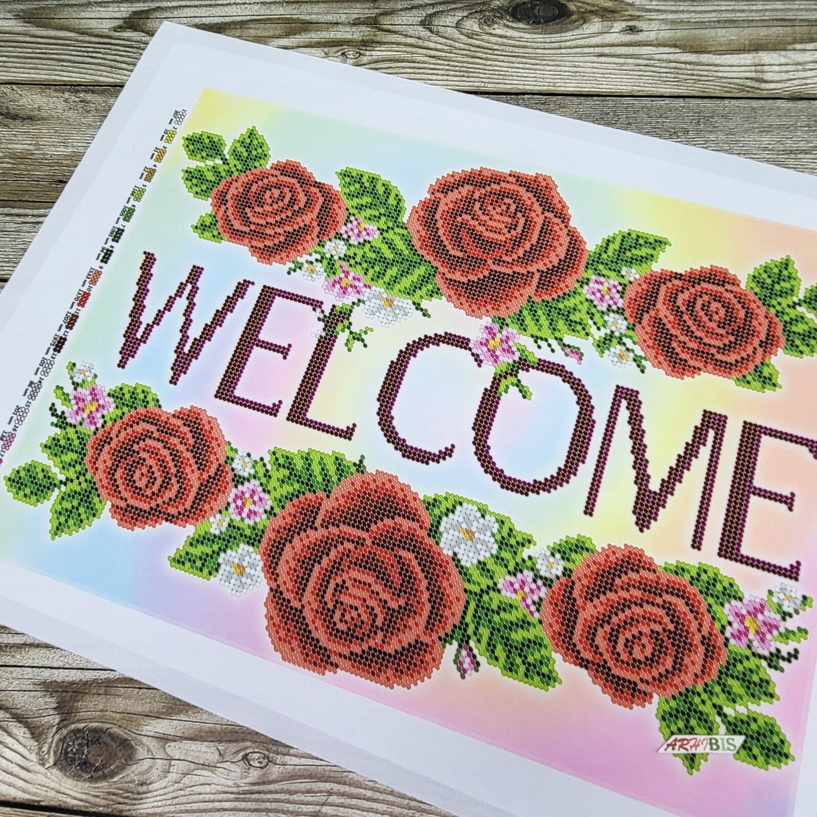 Bead Embroidery Kit DIY Beaded Stitching Stamped Bead Needlepoint Roses ...