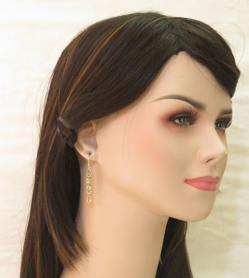 Affordable High End Jewelry CITRINE 1.9" 925 Sterling Silver Factory ...