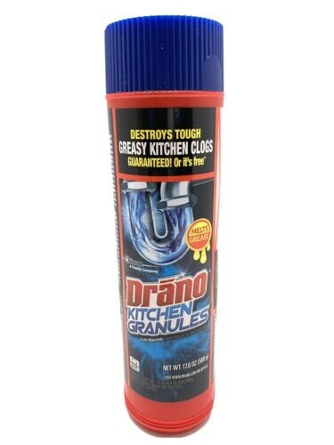 Drano Kitchen Granules Clog Remover Crystals Melts Grease 17.6 oz New ...