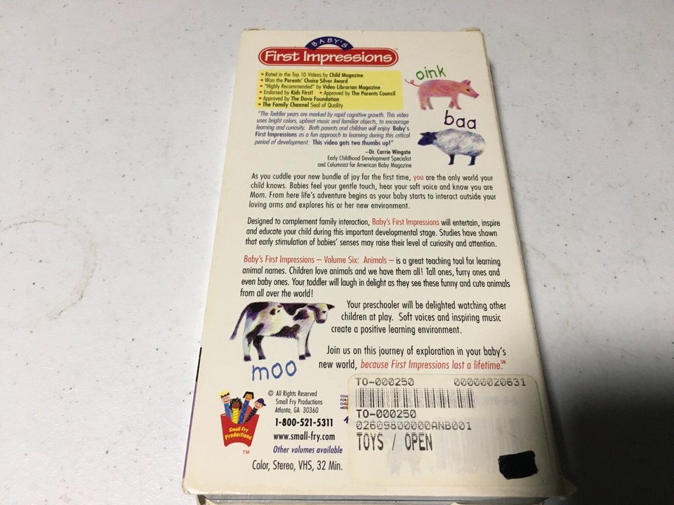 Baby's First Impressions Animals Vol. 6 VHS | eBay