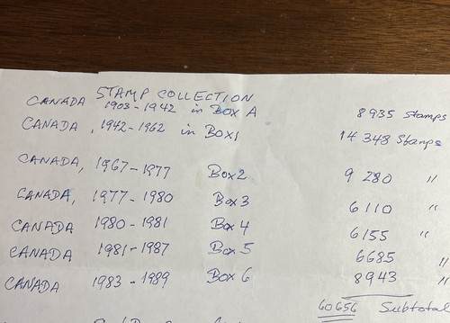 large Canada stamp collection for sale, 1903-1989, over 60,000 stamps ...