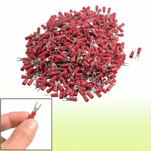 1000 Pcs SV1.25-3.7S AWG 22-16 Red Pre Insulated Fork Terminals ...