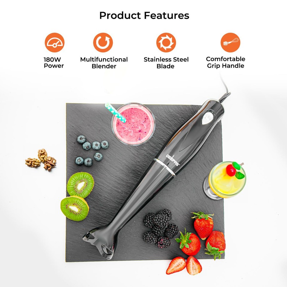 Hand Blender Food Collection Mixer with SS Blades 180W Anti-Splash ...