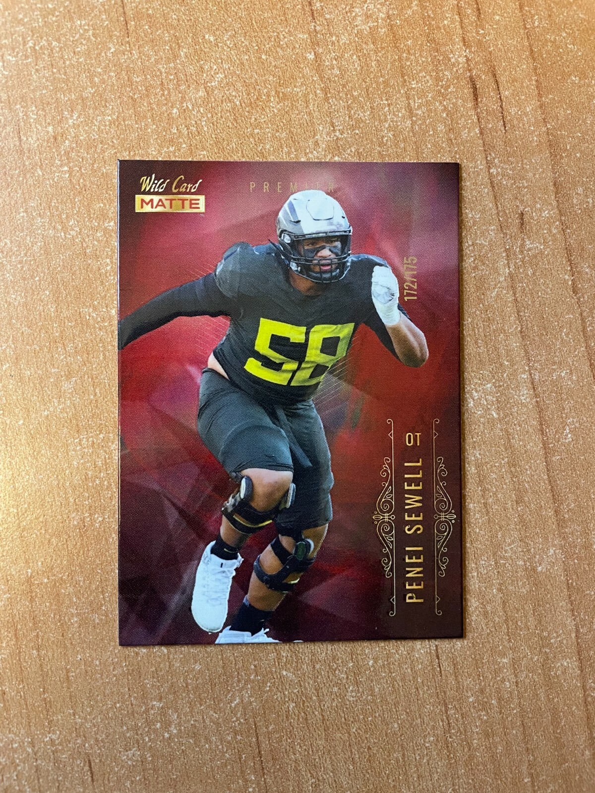 2021 Wild Card Matte - Penei Sewell - Red Fire Premier Parallel #'d ...