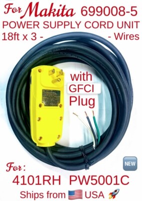 For MAKITA 699008-5 Replacement 18' Power Cord Unit GFCI Plug for ...