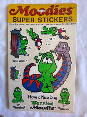Vintage Worried Moodie - Moodies Super Stickers - 1983 - Old Store ...
