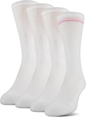 MediPeds Women's White Xs Memory Cushion Crew Socks 4 Pairs | eBay