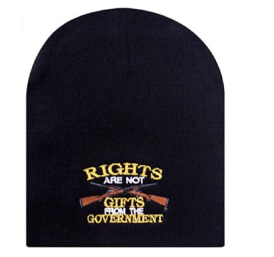 Embroidered US USA American 2nd Amendments Rights Black Beanie Stocking ...