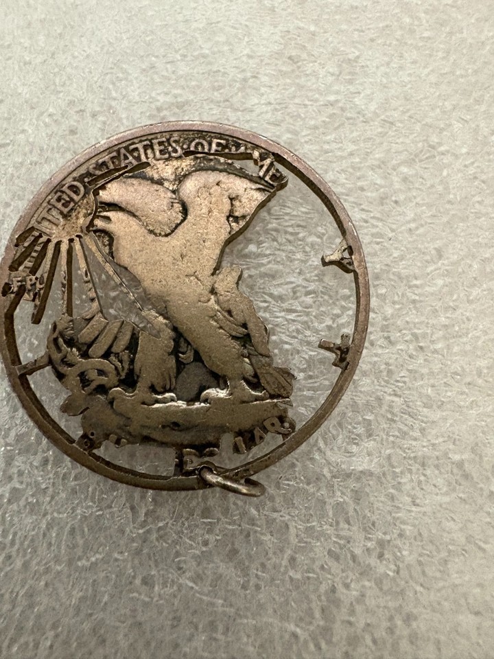 Vintage 1942 Walking Liberty Silver Half Dollar Cut Out Coin Pendant | eBay