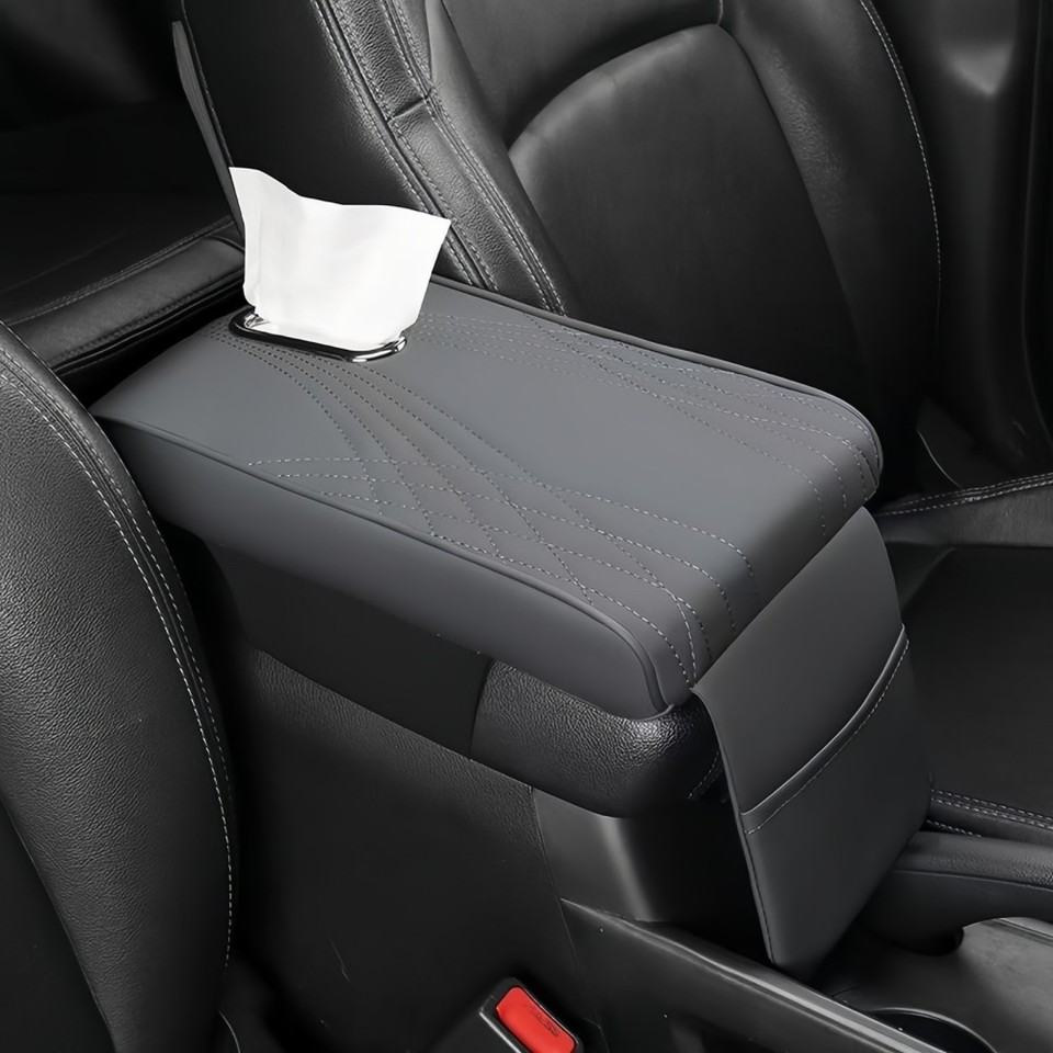 Car Armrest Cushion Cover Center Console Pad Mat Pocket Tissue Box for ...