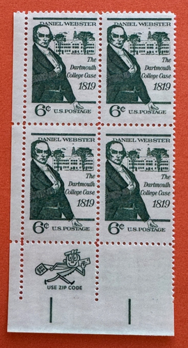 US Stamps Scott 1380 Dartmouth College Daniel Webster 1969 6c Mr Zip ...