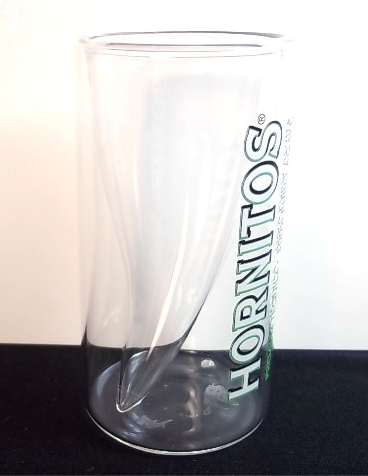 Hornitos double walled shot glass white & green lettering horn inside ...