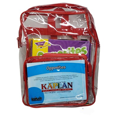 Kaplan Early Learning Clear Backpack Kit Photo Opposites Cards Book ...