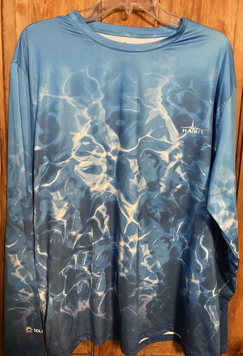 Habit Realtree fishing shirt blue XL Water Effect Outdoors LongSleeve ...