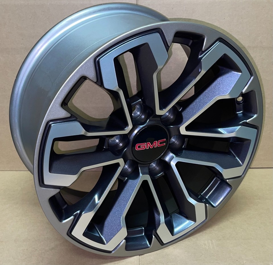 Set of 1999-2024 GMC Sierra 1500 Yukon 18" Satin Graphite GM Wheels ...