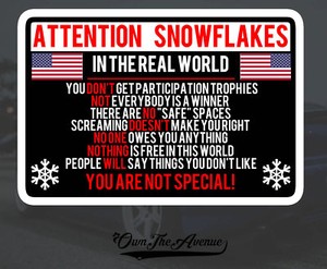 Attention Snowflake Sticker Decal Political Trump FOR Window Car Truck ...