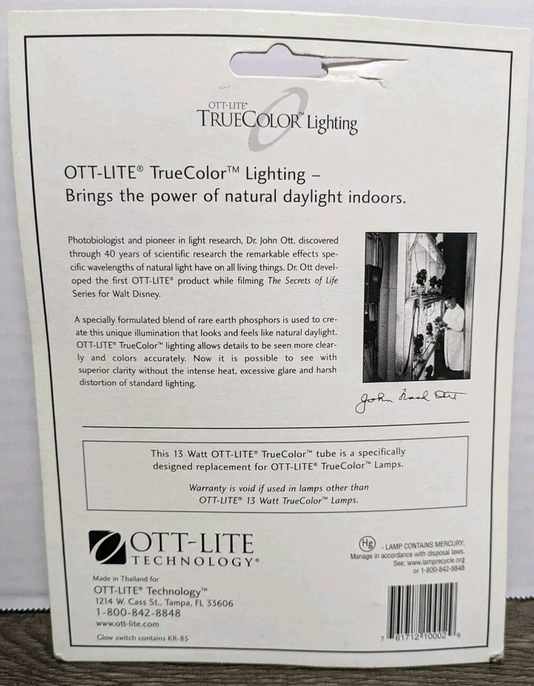 Ott-Lite TrueColor Replacement Bulb - 13 Watt Type A OttLite Lamp ...