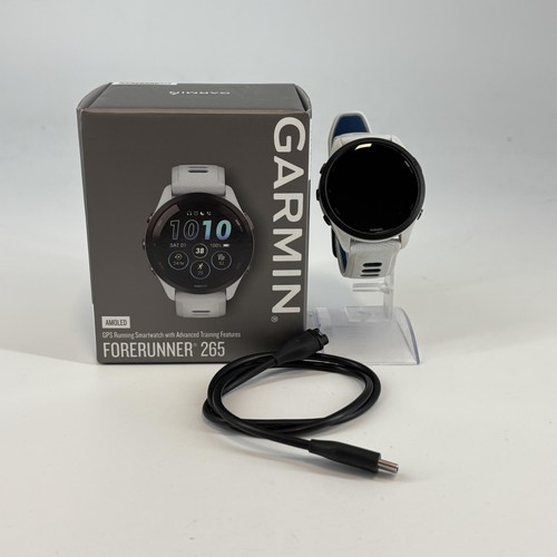Garmin Forerunner 265 46mm White (GPS) w/ Whitestone Silicone Band ...