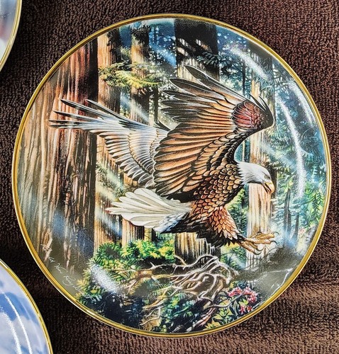 FREEDOM'S FLIGHT Plate Ronald Van Ruyckevelt Franklin Mint Eagle Pine ...
