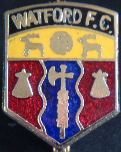 WATFORD FC Vintage club crest badge Maker COFFER LONDON Brooch pin 17mm ...