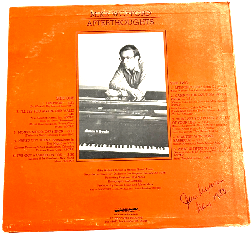 Mike Wofford - Afterthoughts - Discovery Records DS-784 - 12" 33rpm ...