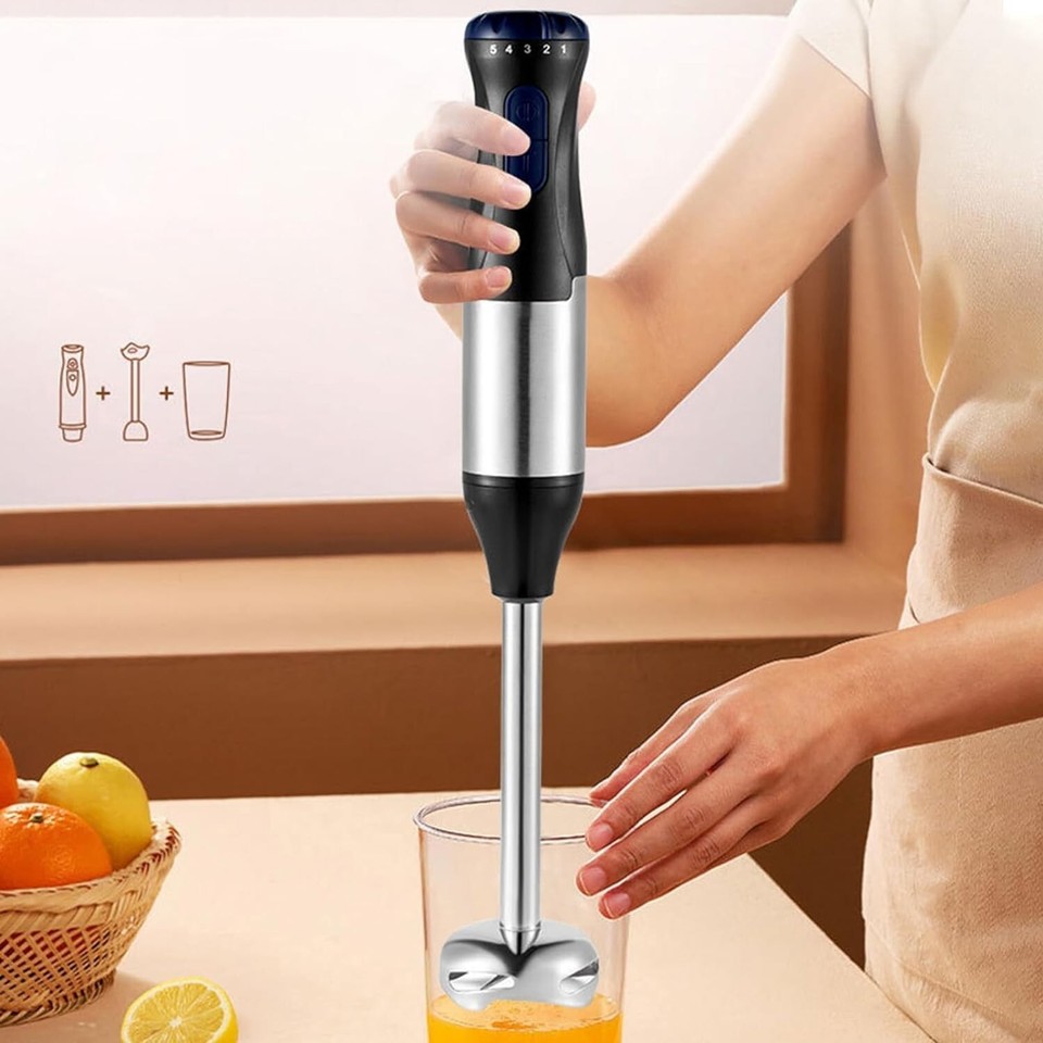 1000W 5 Speed 4 In 1 Immersion Electric Hand Blender Stick Chopper ...