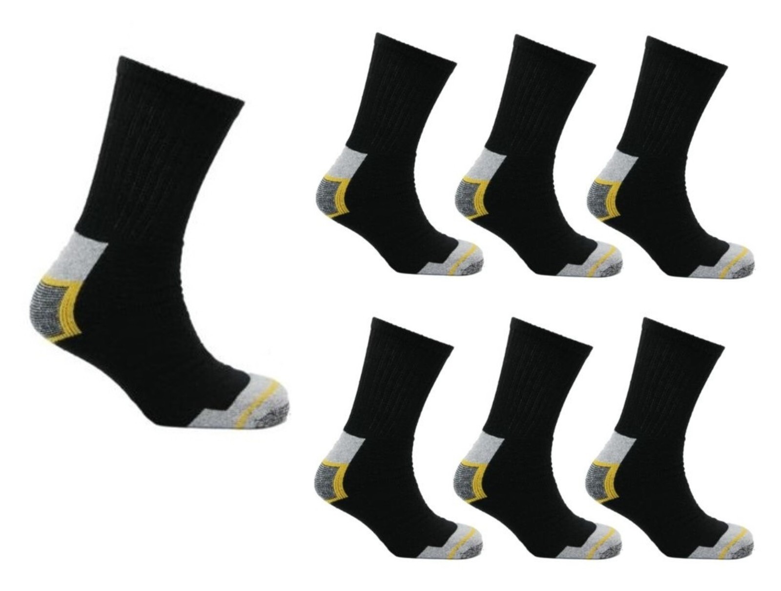 Mens Work Socks Workwear Reinforced Cushion Sole Boot Socks 6 or 12 ...